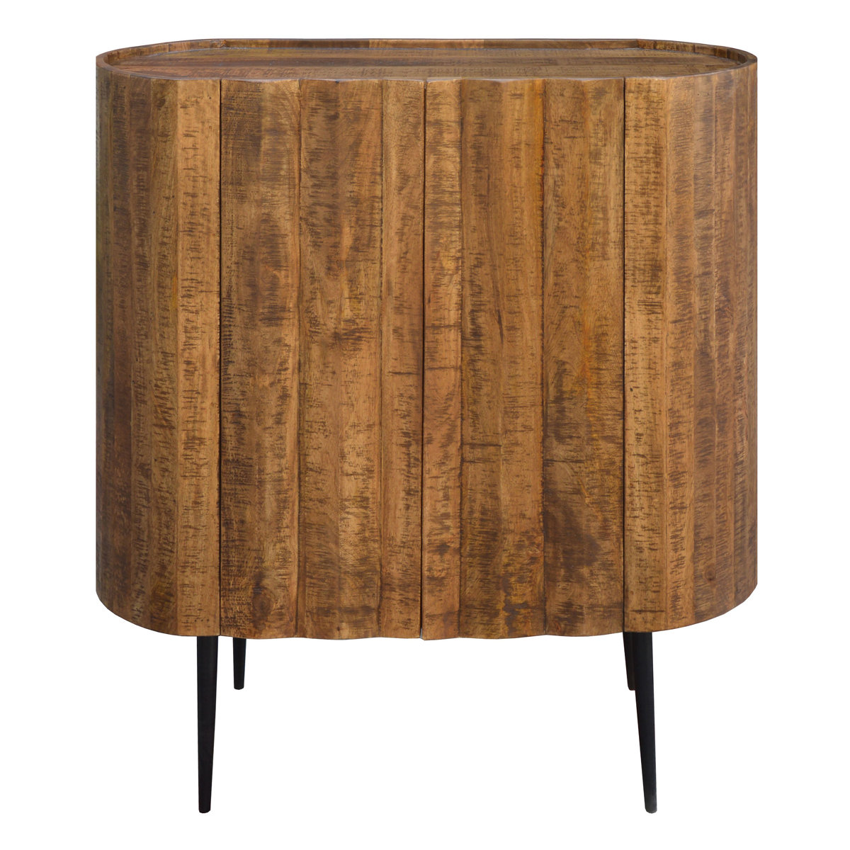 17 Stories Jiachen 35-inch Reclaimed Mango and Iron 2-Door Sideboard, Medium Brown | Wayfair